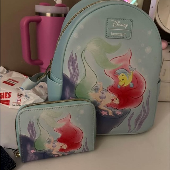 Loungefly | Bags | Loungefly Disney Ariel And Flounder Backpack Light ...